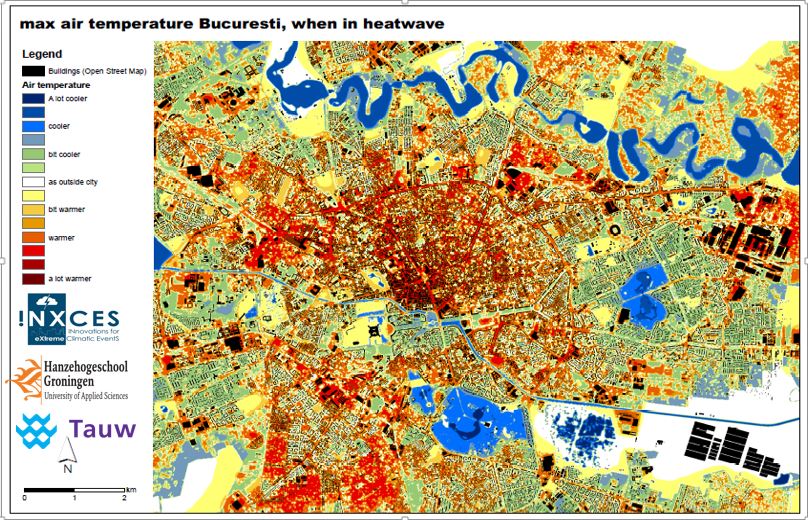 INXCES created heatstress-map Bucharest – Inxces